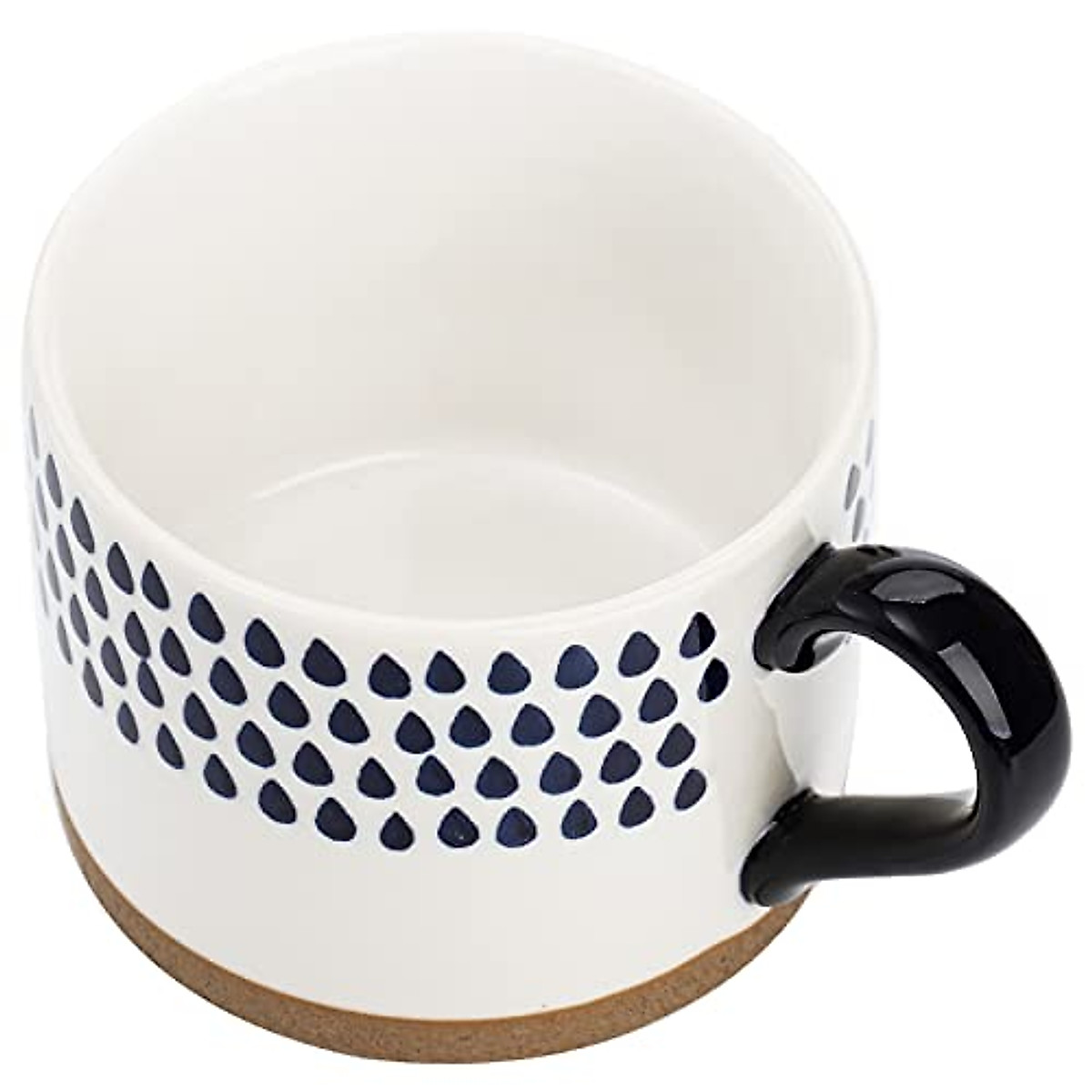 SOUJOY Set of 4 Porcelain Coffee Mugs, 15 Oz Hand Painted Coffee Cups with Handles, Glazed Stoneware Mugs for Tea, Hot or Cold Drinks, Best Gifts for Birthday, Thanksgiving, Christmas