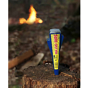 ESTWING Camper's Axe - 26" Wood Splitting Tool with All Steel Construction & Shock Reduction Grip - E45A | Estwing E-5 5 Lb Sure Split Wedge