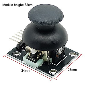 6Pcs PS2 Joystick Sensor Game Controller XY Dual-axis Joystick Breakout Module Compatible with Arduino
