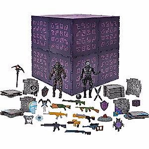 FORTNITE Large Vending Machine, 2 Figure Pack - Features Ruin and 8-Ball 4 Inch Collectible Action Figures - Includes 24 ‘The Cube’ Pieces, 10 Weapons, 8 Back Bling, 3 Harvesting Tools, and More