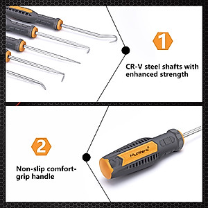 MulWark Strong Magnetic Tip Screwdriver Set, Precision & Stubby & Angled Offset Screw Driver, Pick & Hook Kit| Roll Bag| Torx Star Phillips Flat Square Head Driversets