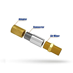 GRISUN 1/2" LP Air Mixer Valve for Propane Gas Fire Pits, Air Mixture Valve with 1/2 Female Adapter, Stainless Steel and Solid Brass, 150K BTU High Capacity