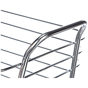 iDesign Classico Metal Wire Storage Organizer Bin with Handles, Container for Bathroom, Bedroom, Pantry, Kitchen, Closet, 7.5" x 13.7" x 7", Chrome