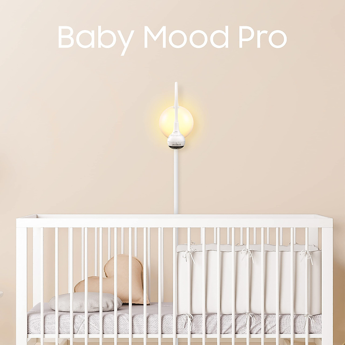 CHILLAX BabyMood Pro - 2 in 1 Baby Monitor with Camera and Audio with Remote Pan, Lights & Lullaby for Toddler & Infant - Full HD 360° Gooseneck Baby Camera for Nursery - Phone App & Tablet Access