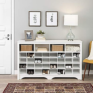 60 inch Shoe Cubby Console , White