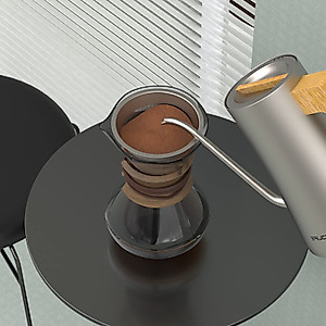 TIANDLIFE Pour Over Coffee Dripper Titanium Slow Drip Coffee Filter Metal Cone Paperless Reusable Single Cup Coffee Maker 1-2 Cup With Non-slip Cup Stand (Titanium Coffee Filter)