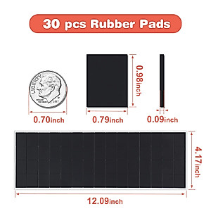 Furniture Silicone Rubber Pads with 3M Self Adhesive Protects Drawers, Desks, Kitchen Cabinets and Furniture Against Bumps and Scratches (Rectangular 0.98 * 0.79 * 0.09 in) (30)