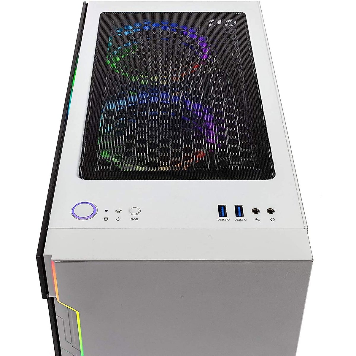 SkyTech Archangel Gaming Computer PC Desktop - Ryzen 5 3600 6-Core 3.6GHz, GTX 1660 Ti 6G, 500G SSD, 8GB DDR4 3000, RGB, AC WiFi, Windows 10 Home 64-bit, White