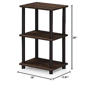 FURINNO Turn-N-Tube 2 Space Shelf, Walnut/Brown