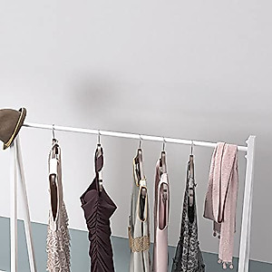 DR.IRON White Metal Clothes Rack Garment Rack,Modern Clothing Rack Free Standing Hanging Rack for Boutique Retail, Clothes Store,Laundry Room(47’’L)
