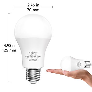 SHINESTAR 150 Watt LED Bulb, Daylight 5000K, 2500 Lumen A21 Bright Light Bulbs Indoor, E26 Standard Base, Non-dimmable, 2-Pack