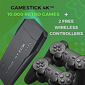 Game Stick 4K 64 GB - 10,000 Retro Games, 2.4G Wireless Controller Gamepad 4K Game Stick, Plug & Play Nostalgia Stick Game, Wireless Retro Game Console, 4K HDMI Output TV Game Stick (128)