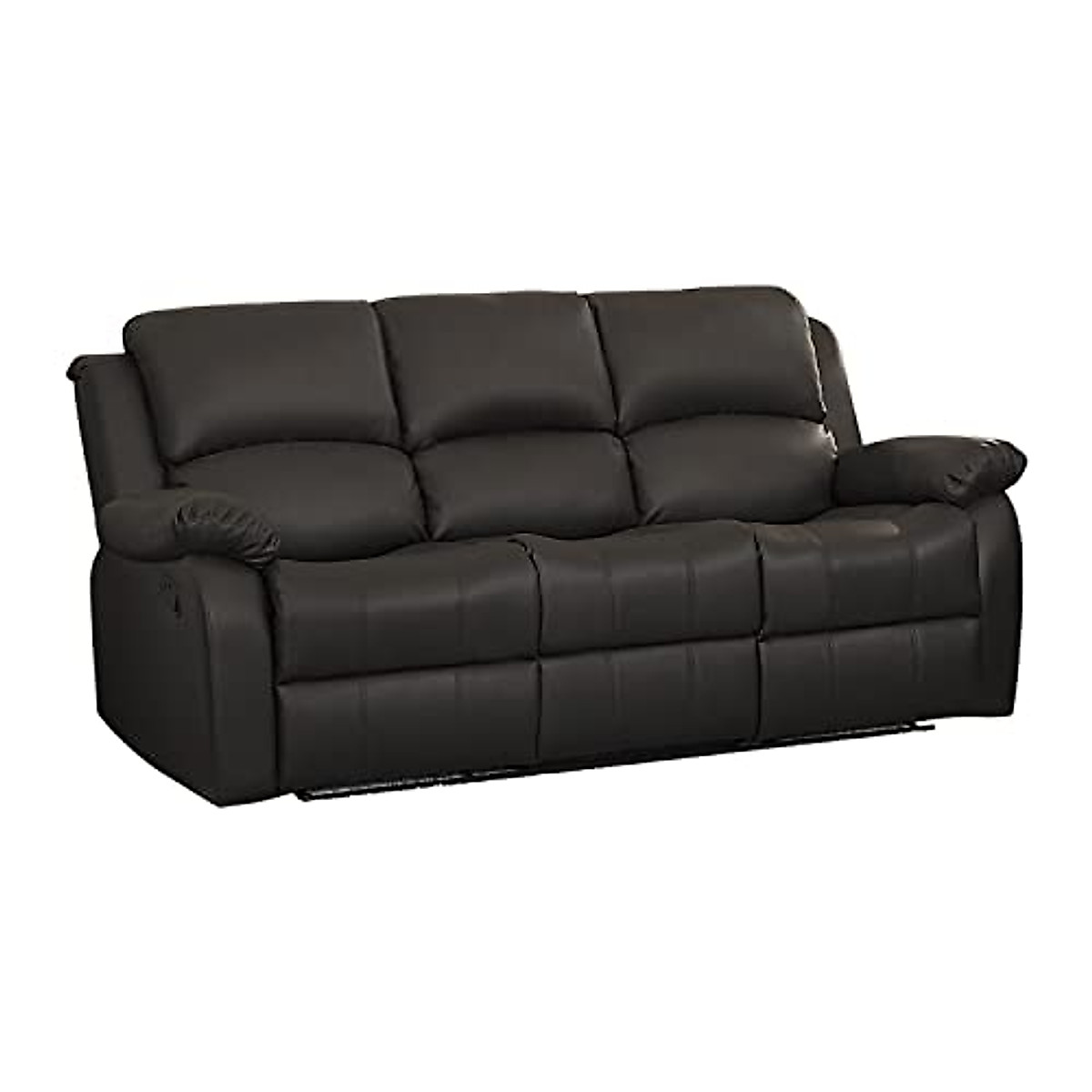 Homelegance Clarkdale Double Reclining Sofa with Drop Down Cup Holders, Br Brown