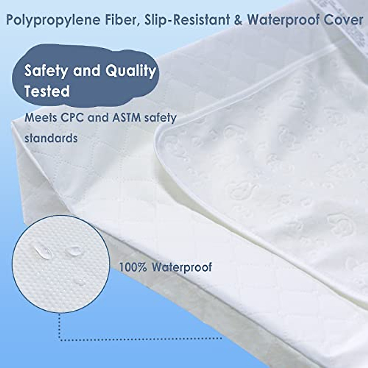 Truwelby Contoured Diaper Changing Pad with 3 Pack Ultra Soft Plush Liners, Baby Changing Pad Cover Waterproof Hypoallergenic Washable