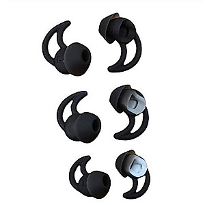 Silicone Ear Tip Earbud for Ear Tip QC20 QC20i QC30 Soundsport SIE2 SIE2i IE2 IE3 Earbud in-Ear Bluetooth Headphones (2 Pairs Black-M)