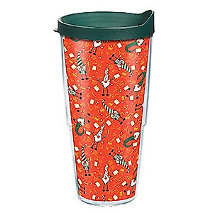 Tervis Christmas Gnomes Pattern Holiday Made in USA Double Walled Insulated Tumbler Cup Keeps Drinks Cold & Hot, 24oz, Classic