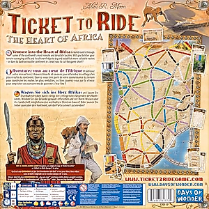 Ticket to Ride The Heart of Africa Board Game EXPANSION - Train Route Strategy Game, Fun Family Game for Kids & Adults, Ages 8+, 2-5 Players, 30-60 Minute Playtime, Made by Days of Wonder