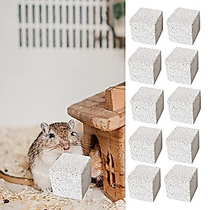 MagiDeal 10Pcs Stone Square Hamster Teeth Grinding Pet Teeth Supplies Chewing Toy, Rodent Stone Pet Chew Toy for Chinchillas, Gerbil, Rat, Pets, 3cm