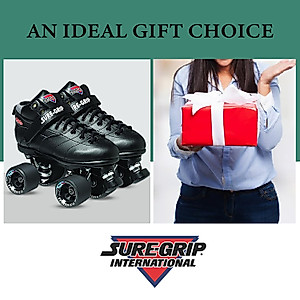 Sure-Grip Rebel Derby Roller Skates for Men & Women - 62mm Fugitive Polyurethane Wheels - Super X Plate Extended Support for Larger Sizes - Suitable for Indoor & Outdoor Skating - Beginner Friendly