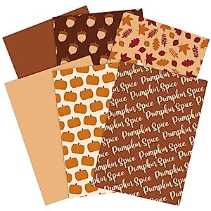 Whaline 90 Sheet Fall Thanksgiving Tissue Paper Pumpkin Maple Leaves Acorn Wrapping Paper Brown Khaki Colors Paper for DIY Autumn Gift Wrapping Birthday Party Crafts, 13.8 x 19.7In (6 Designs)
