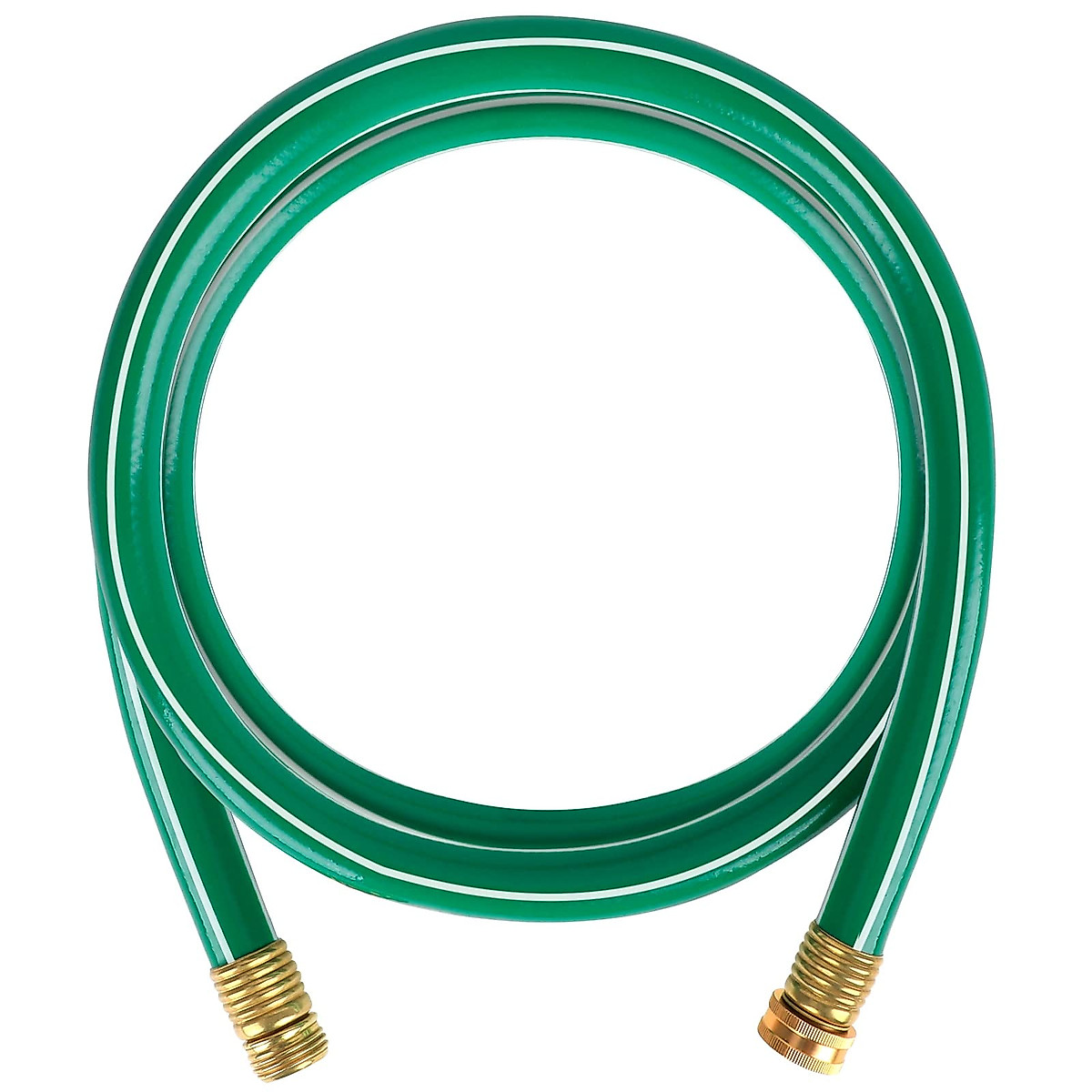 Worth Short Lead-in Green Garden Hose 3/4 in. x 12 ft. -Kink Free, No Leaking, Male/Female Fittings -Heavy Duty Durable Flexible Lightweight Water Pipe -Brass Aluminum Ends for Household & Commercial