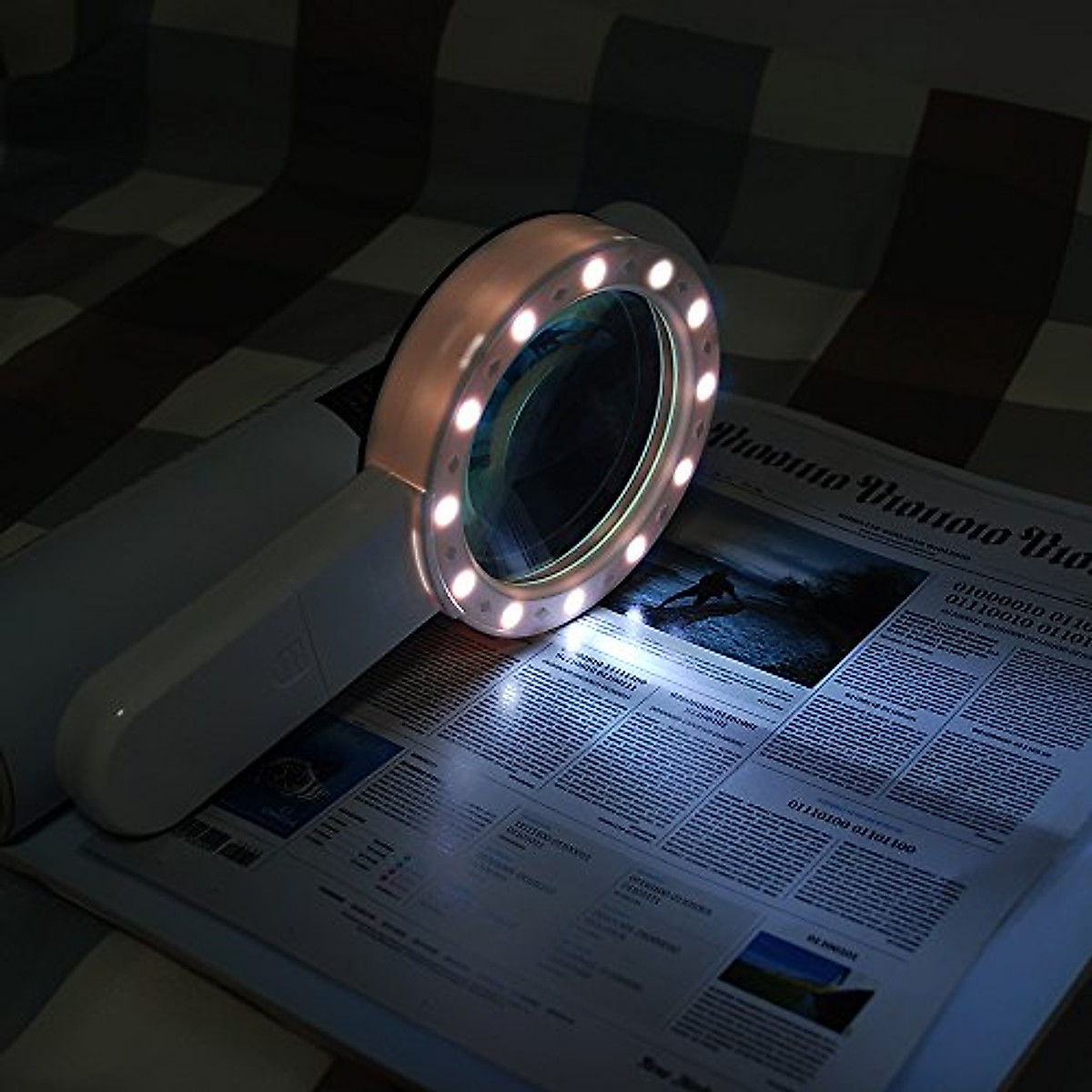 Magnifying Glass 30X, Large Magnifier with Light, LED Illuminated & Handheld, Premium High Power Magnify Glass for Reading Books, Seniors, Macular Degeneration, Stamps