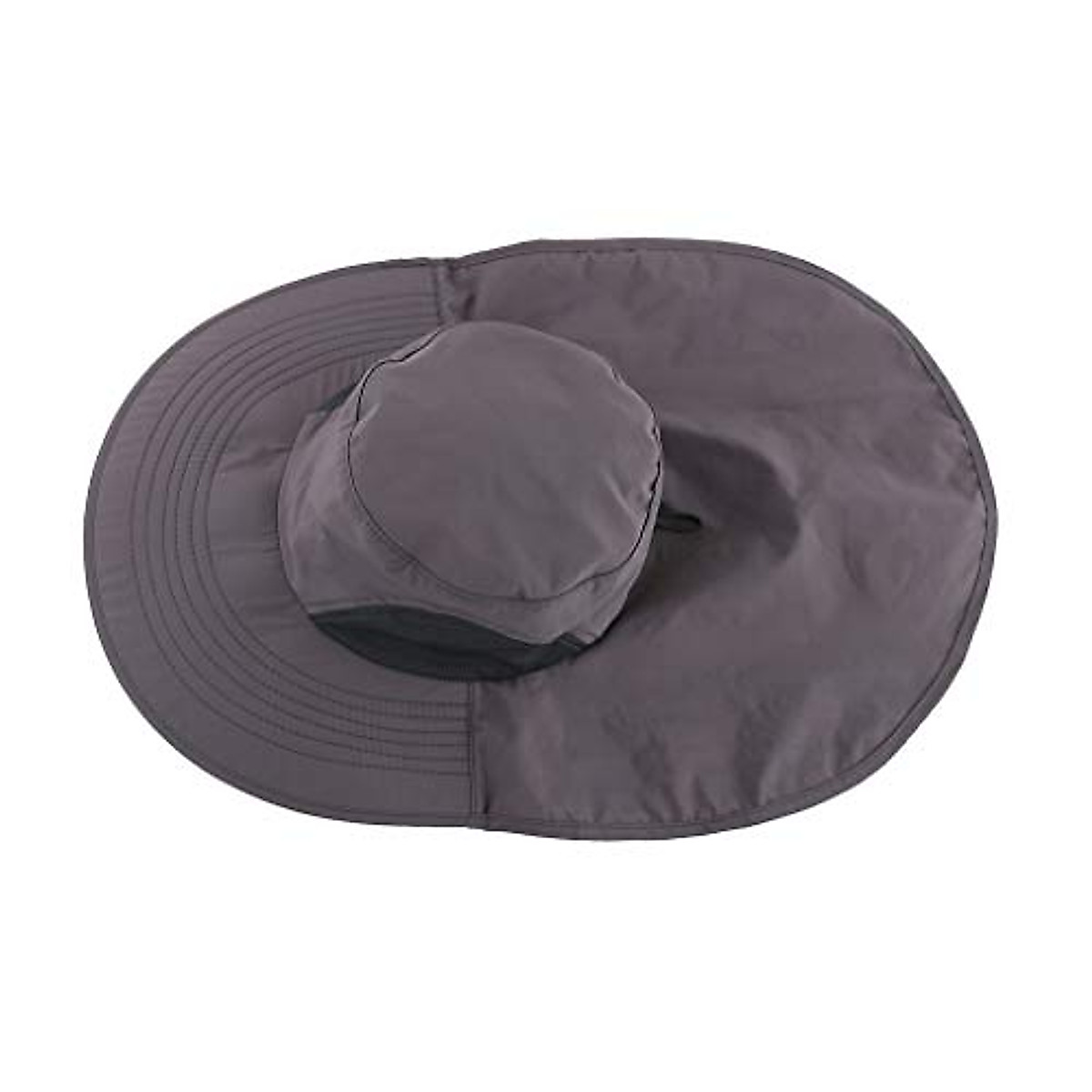 Home Prefer UPF50+ Mens Sun Hat Wide Brim Fishing Hat with Neck Flap Sun Protection Hat (Dark Gray)