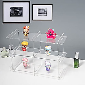 Sumerflos 3-Tier Acrylic Tabletop Display Shelf, Modern Clear Display Stand, Sturdy Storage Shelves for Toy, Makeup, Perfume, Spice