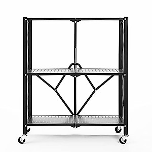 Urban Shop 3 Shelf Metal Storage Cart, Black