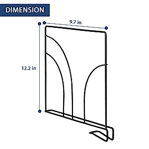 smusei Shelf Dividers, 12 PCS Wire Shelf Divider Separators Vertical Closet Shelf Organizer for Clothes, Book and Bedroom Bathroom Office Kitchen Organization, Black