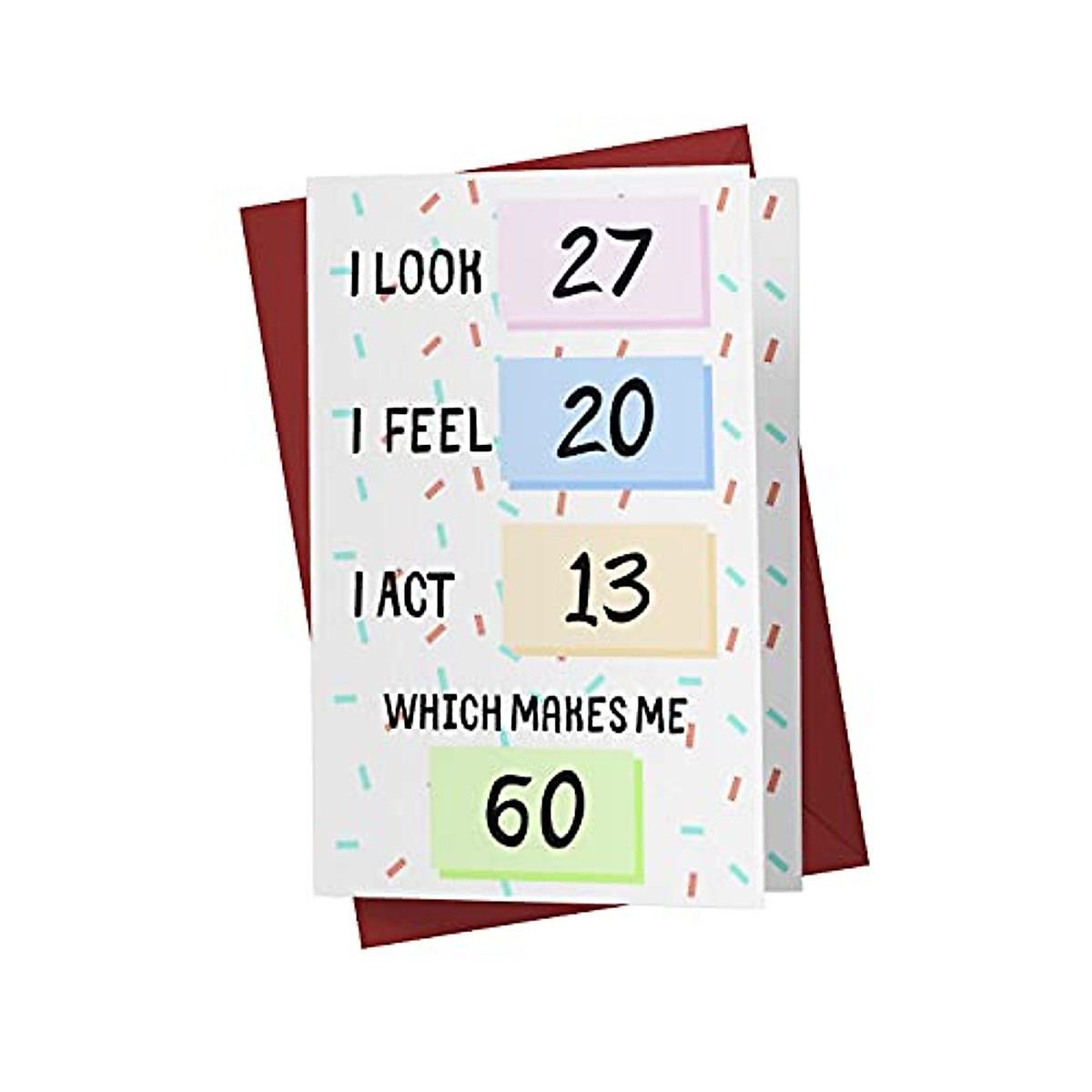 Funny 60th Birthday Cards for Women Or Men – for Friends, Family, Lover, Etc. – Funny Birthday Cards 60 Years Old – Perfect Funny Birthday Cards 60th Anniversary – with Envelope