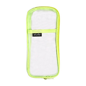 Mesh Pencil Case, Multifunctional Transparent Mesh Pencil Pouch Pencil Storage Case Stationery Pouch Pencil Zipper Case Clear Travel Makeup Pouch for Students Office Travel (Green)