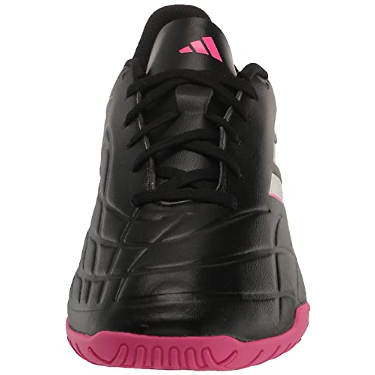adidas Unisex Copa Pure.4 Indoor Soccer Shoe, Black/Zero Metallic/Team Shock Pink, 11.5 US Men