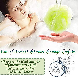 10 Pcs Mesh Loofah Sponges,Colorful Loofah Sponge Shower,Mesh Soft Pouf Shower