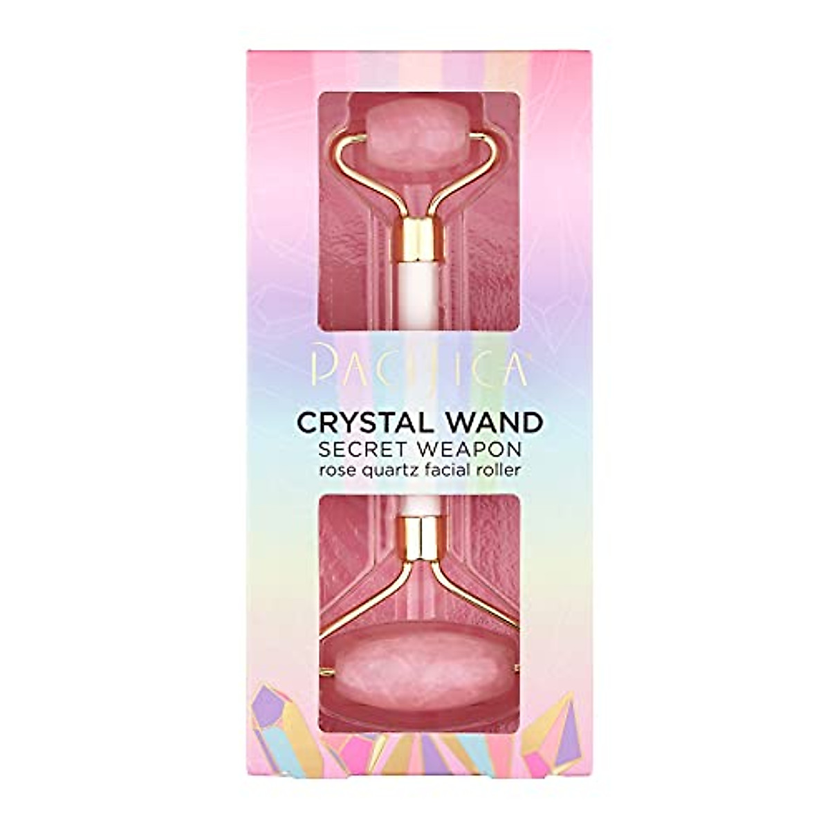 Pacifica Beauty Rose Quartz Face Roller for Face, Eyes, Neck, Body Muscle Relaxing & Treating Fine Lines and Wrinkles, Facial Beauty Roller Skin Care Tools, Face Massage Tool, Vegan, Pink