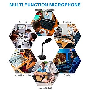 Microphone for Computer, LarmTek USB Microphone for Business Video Conference,Recording,Chat,Skype,Online Class,Mute Button with Led Indicator,Plug and Play Compatible with Laptop Pc MacBook…