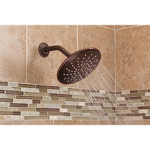 Moen Oil Rubbed Bronze Bathroom Rain Showerhead, 8-inch Wide Fixed Rainfall Shower Head, 6345ORB