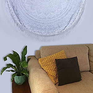 THE ART BOX Wall Tapestry for Bedroom Aesthetic Tapestry Hippie Boho Tapestry Indie Tapestry Bohemian Mandala Tapestry Cool Spiritual Trippy Tapestry Wall Hanging Silver Tapestry
