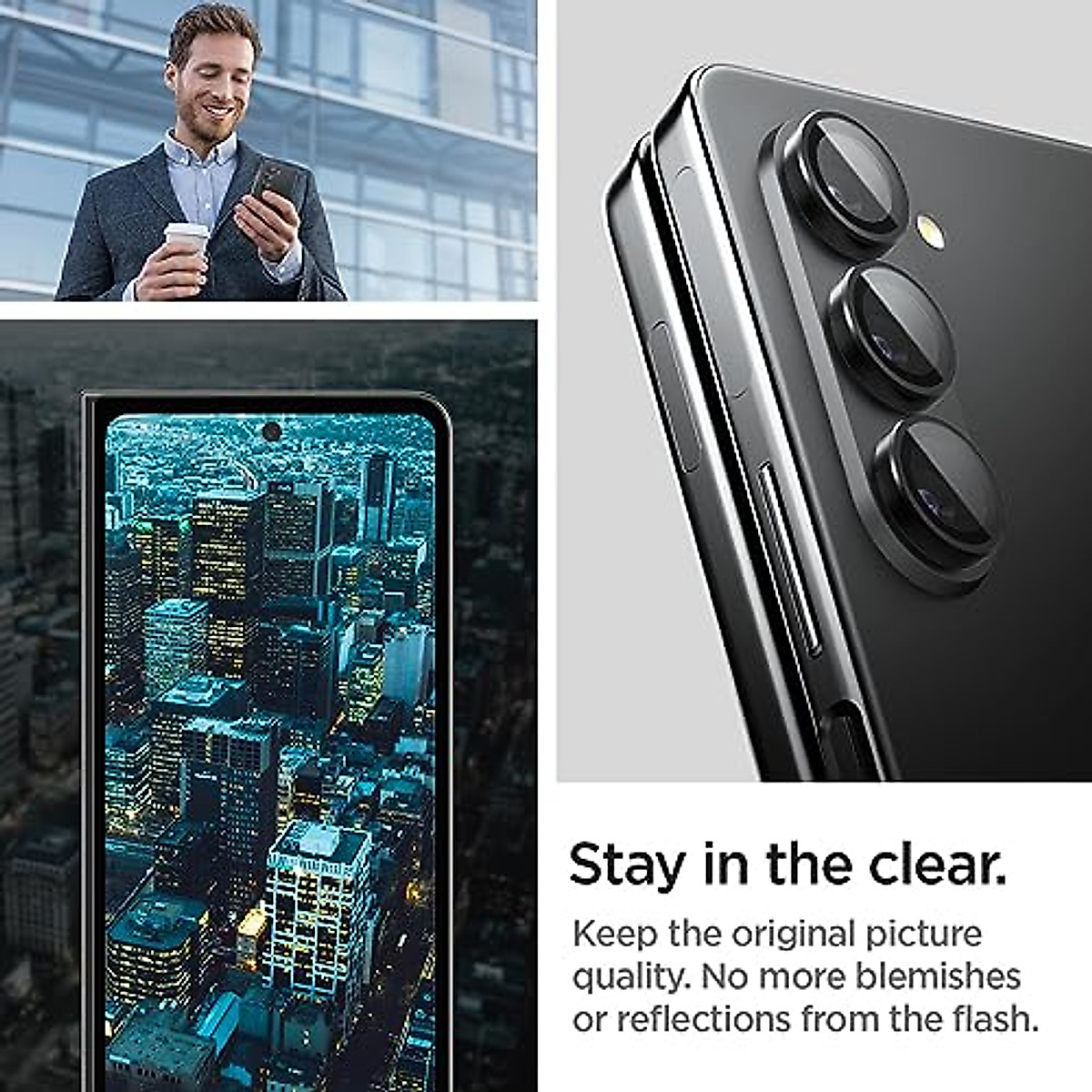 Spigen Camera Lens Screen Protector [GlasTR Optik Pro] designed for Galaxy Z Fold 5 - Black [2 Pack]