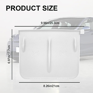 QUICTO Center Console Silicone Mat,Car Interior Accessory for 2021-2023 Tesla Model 3 Model Y (White)