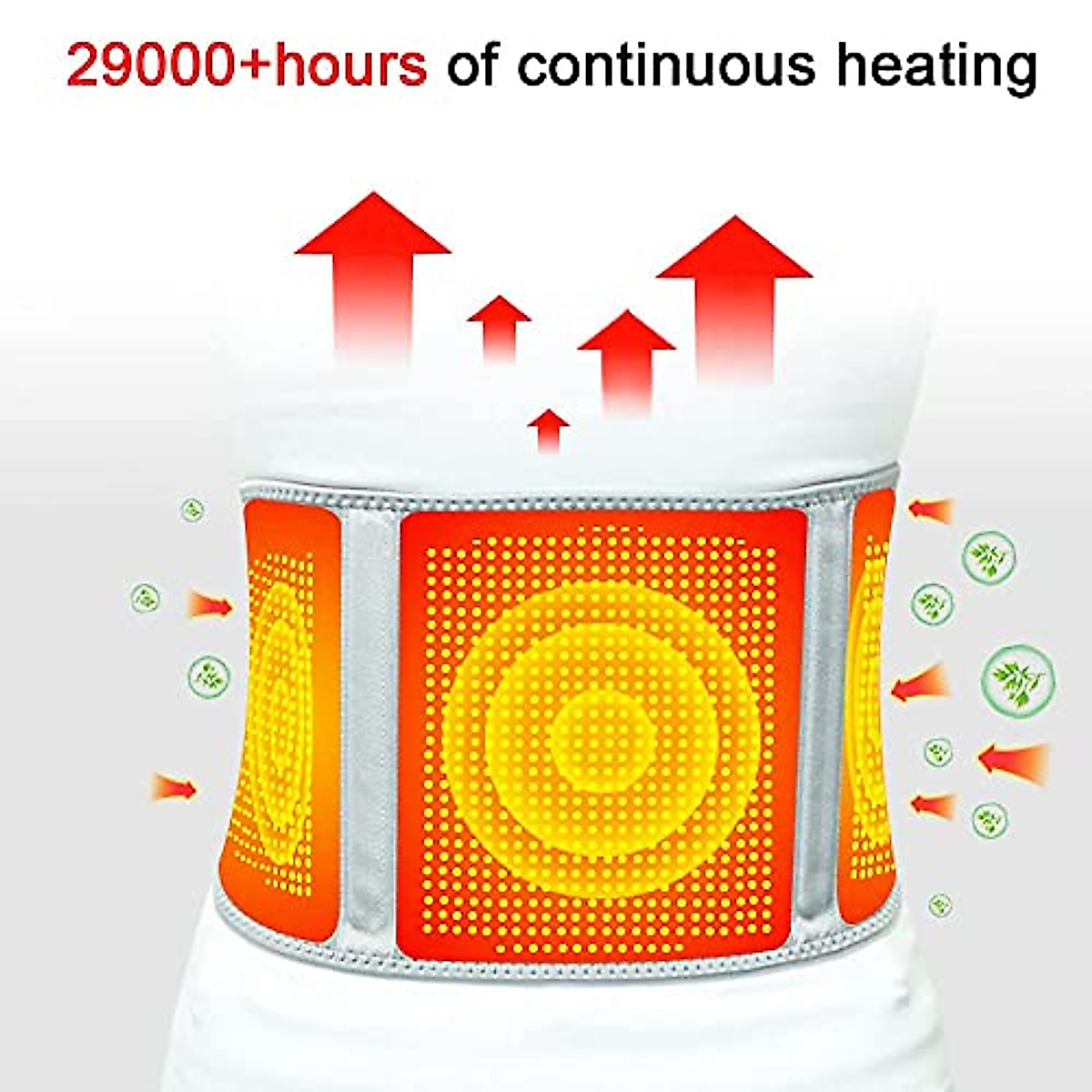 Self-Heating Wormwood Waist Belt, Magnetic Nursing Lumbar Support Waist Heating, 45° Lasting Self Heating Breathable Support Belt, Portable Menstrual Heating Pad, for Abdominal Pain Relief. (S)