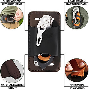 CatchandCraft Raptor Holster with Belt Loop - Durable Leather Sheath for Trauma Shears - Compact Accessory for Emergency Kit