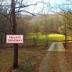 2 Pack Private Driveway Sign, 14"x 7" .04" Aluminum Reflective Sign Rust Free Aluminum-UV Protected and Weatherproof