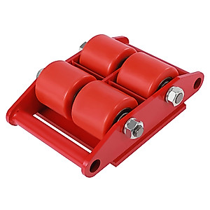 Heavy Duty Machine Dolly Skate, Machinery Roller Mover with Steering Handle, 6t 13200lbs Machine Moving Skates Industrial Machinery Mover Rotating Roller