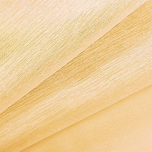 KOUFALL Yellow Sheer Curtains 84 Inches Long for Living Room Set 2 Grommet Faux Linen Soft Semi Transparent Voile Drape Window Sheer Curtains for Bedroom Boys 52x84 Length Solid Pair Bright Color