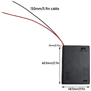 LUORNG 4PCS 4.5V Battery Holder with Switch, 3 AA Battery Holder with Switch and Cover, Battery Holder Case with Wire Leads and ON/Off Switch