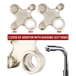 9-in-1 Faucet Aerator Removal Tool Kit(Metal), Heavy-duty Aerato Key for Concealed Threaded and Housed Aerateors,Fits M18 M22 M24 M28 TT TJ TF JR STD Sizes, Faucet Tool for Home Repair Plumbing