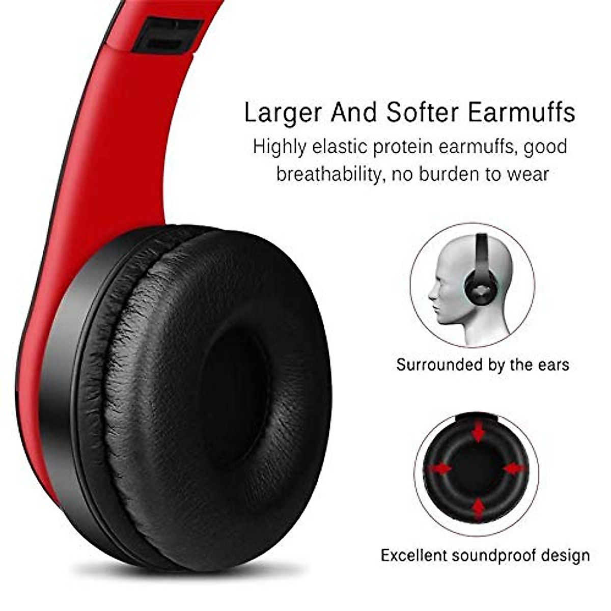 SH-RuiDu Headphone BT Over Ear Headset Noise Canceling Stereo Earphone