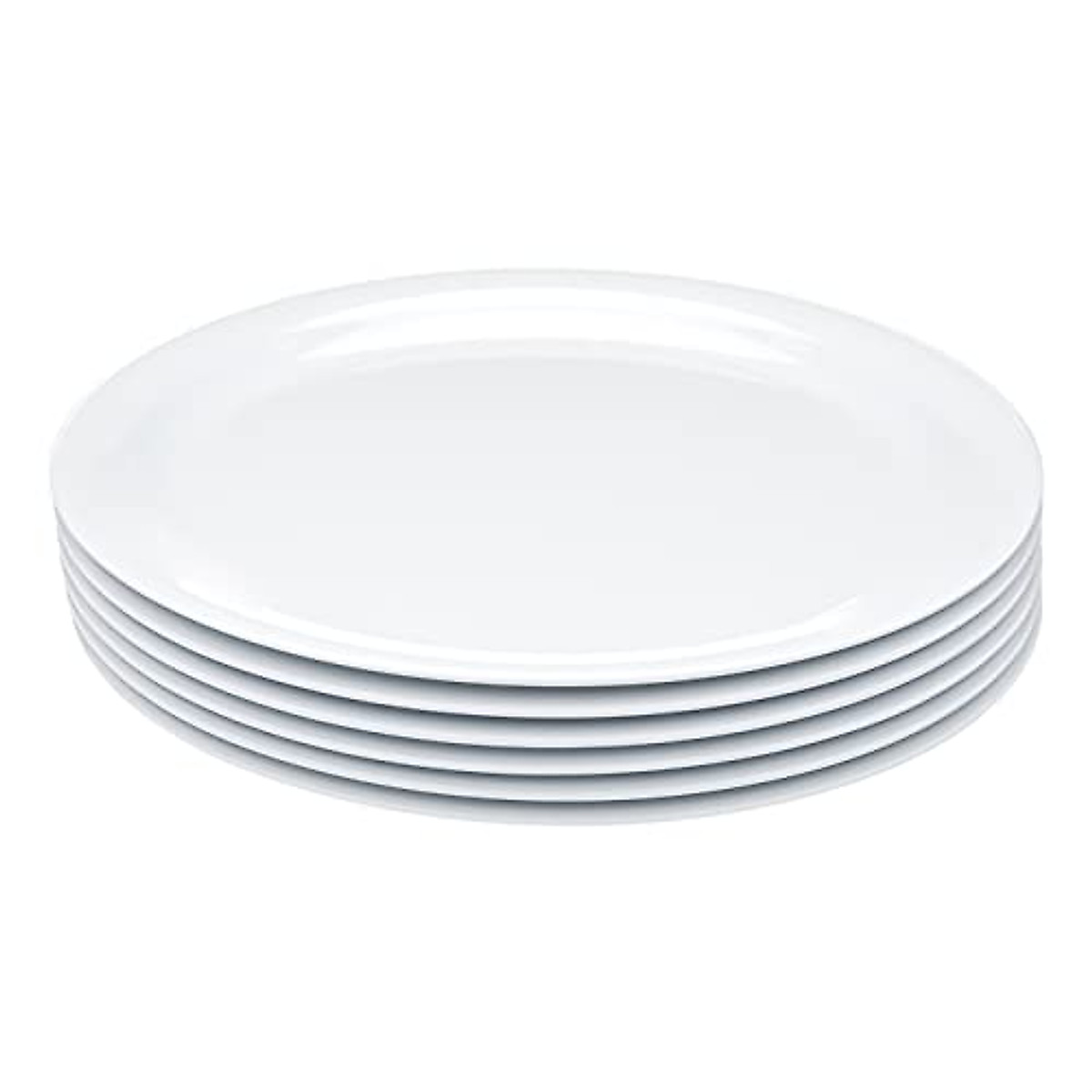 AmazonCommercial 9 in. White Melamine Plate - 6 Piece Set
