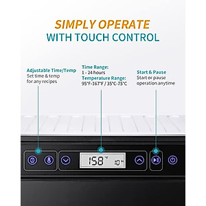 Ultrean Food Dehydrator, 8 Stainless Steel Trays Dehydrator for Jerky, Fruit, Veggies, Meat, Yogurt, Food Dryer Machine with Adjustable Digital Timer and Temperature Control (Rscipe Book Included)